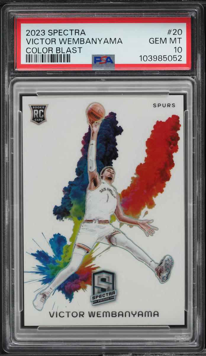 2023 Panini Spectra Color Blast Victor Wembanyama ROOKIE #20 PSA 10 GEM ...