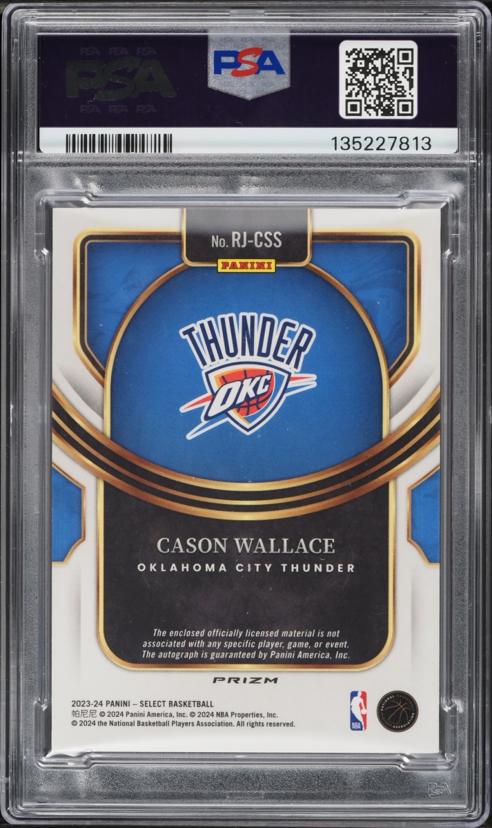 2023 Select Disco Prizm Cason Wallace ROOKIE PATCH AUTO #RJ-CSS PSA 10 ...