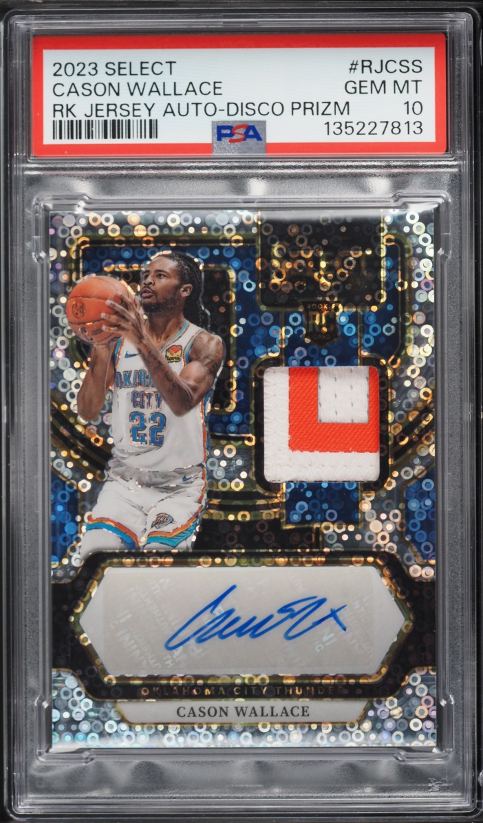 2023 Select Disco Prizm Cason Wallace ROOKIE PATCH AUTO #RJ-CSS PSA 10 ...