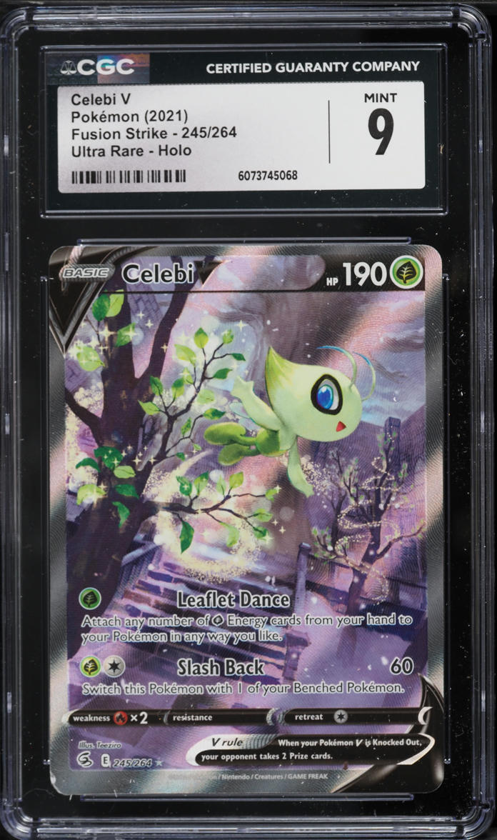 2021 Pokemon Sword & Shield Fusion Strike Alt Art Celebi V #245 CGC 9 ...