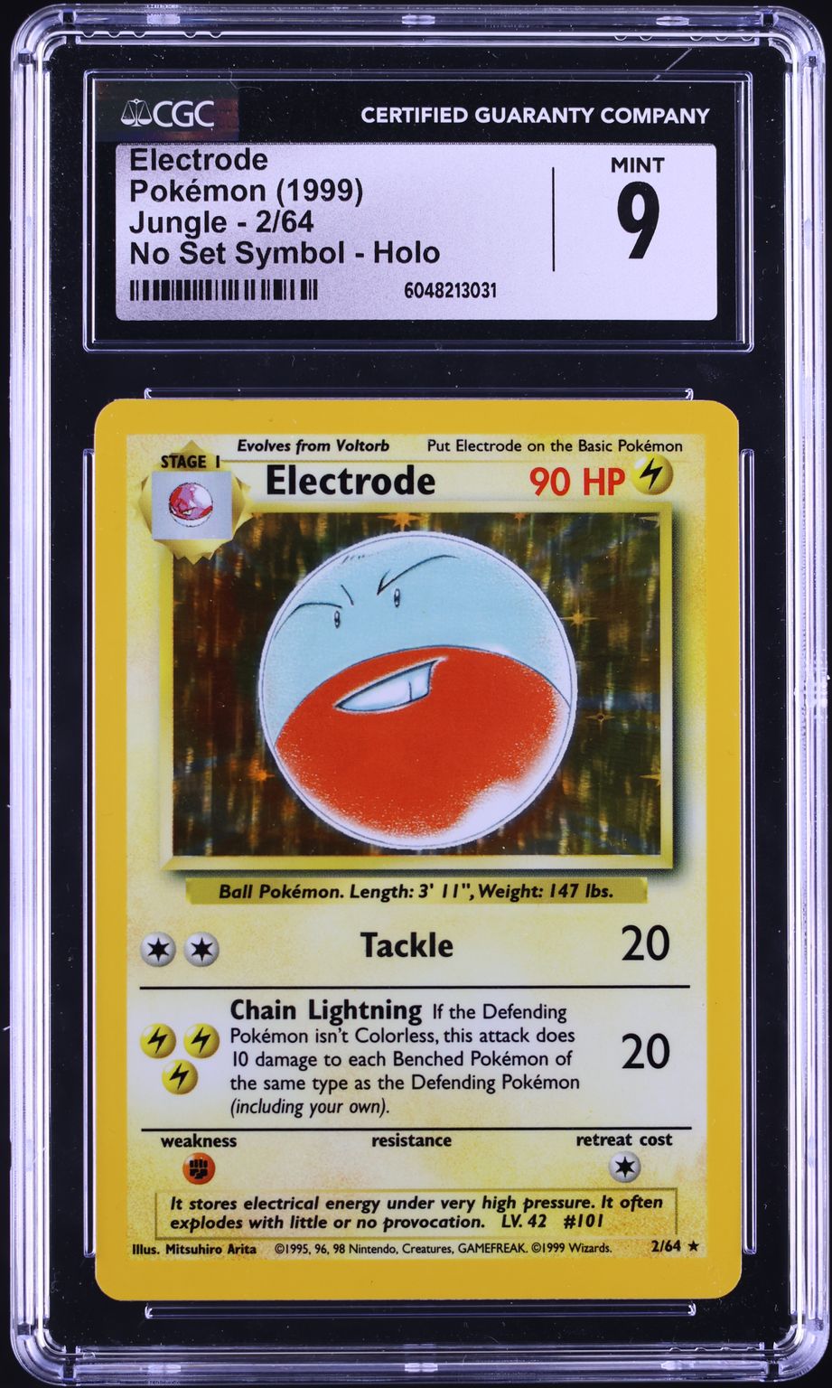 1999 Pokemon Jungle No Set Symbol Holo Electrode #2 CGC 9 MINT on ...