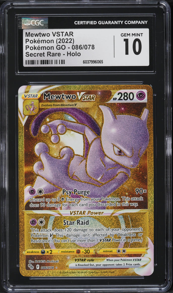 2022 Pokemon SWSH Pokemon GO Hyper Rare Mewtwo VSTAR #86 CGC 10 GEM ...