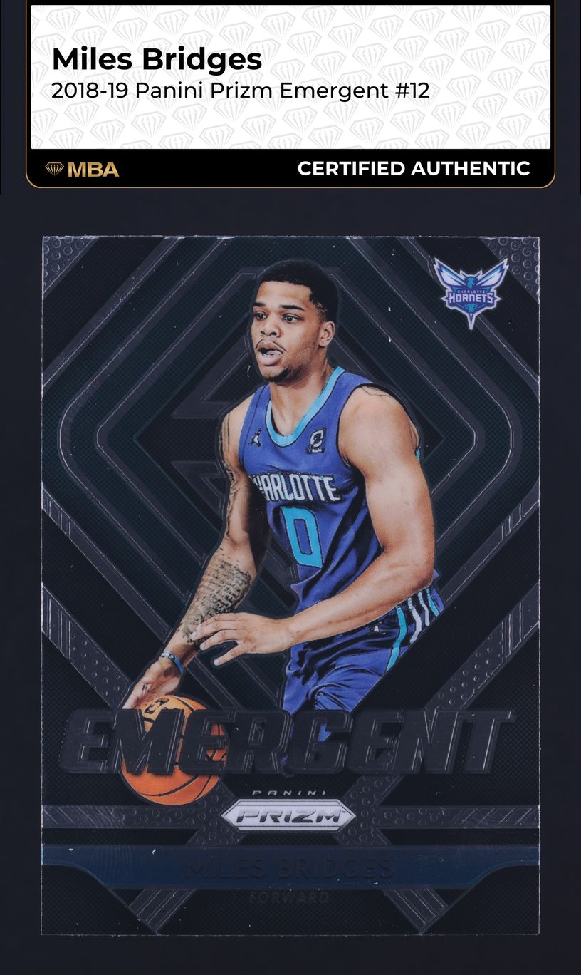 2018 Panini Prizm Emergent Miles Bridges ROOKIE #12 MBA AUTH on ...