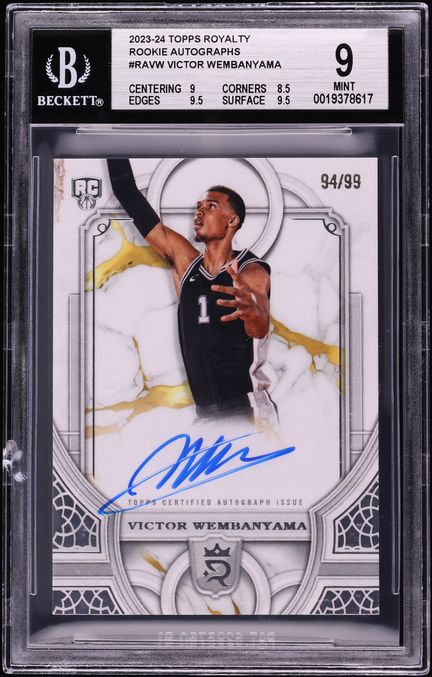 2023 Topps Royalty Victor Wembanyama ROOKIE AUTO /99 #RAV-W BGS 9 MINT ...