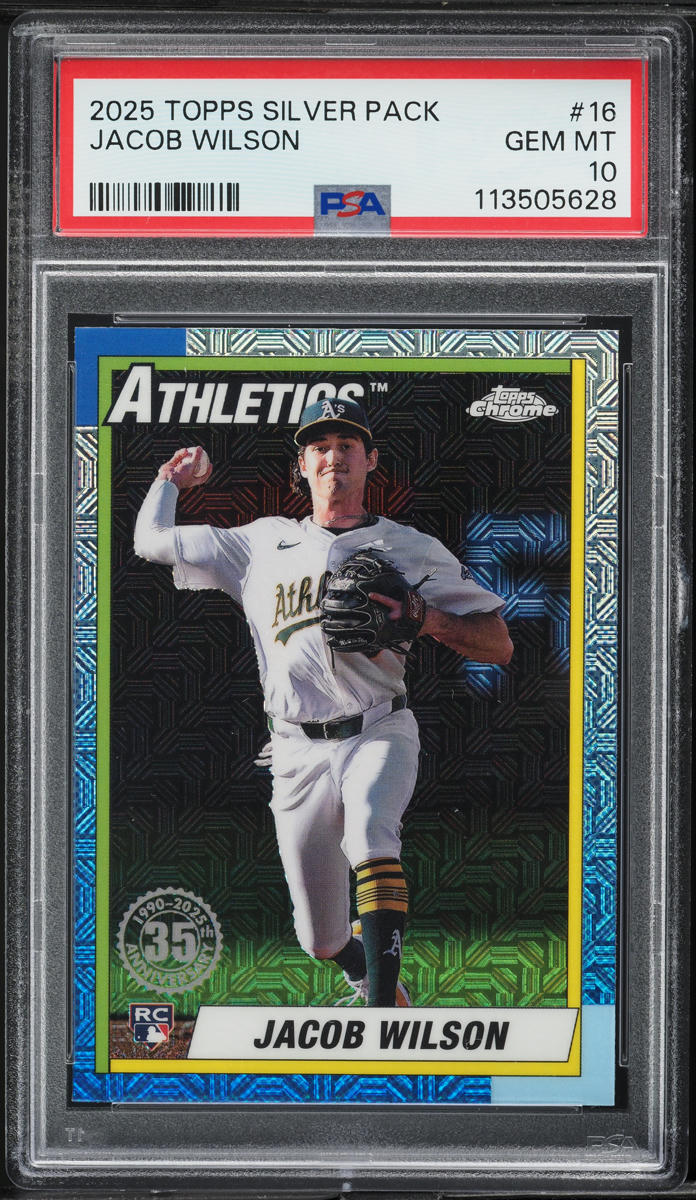 2025 Topps Chrome Silver Pack '90 Promo Jacob Wilson ROOKIE #16 PSA 10 GEM MINT on Fanatics Collect
