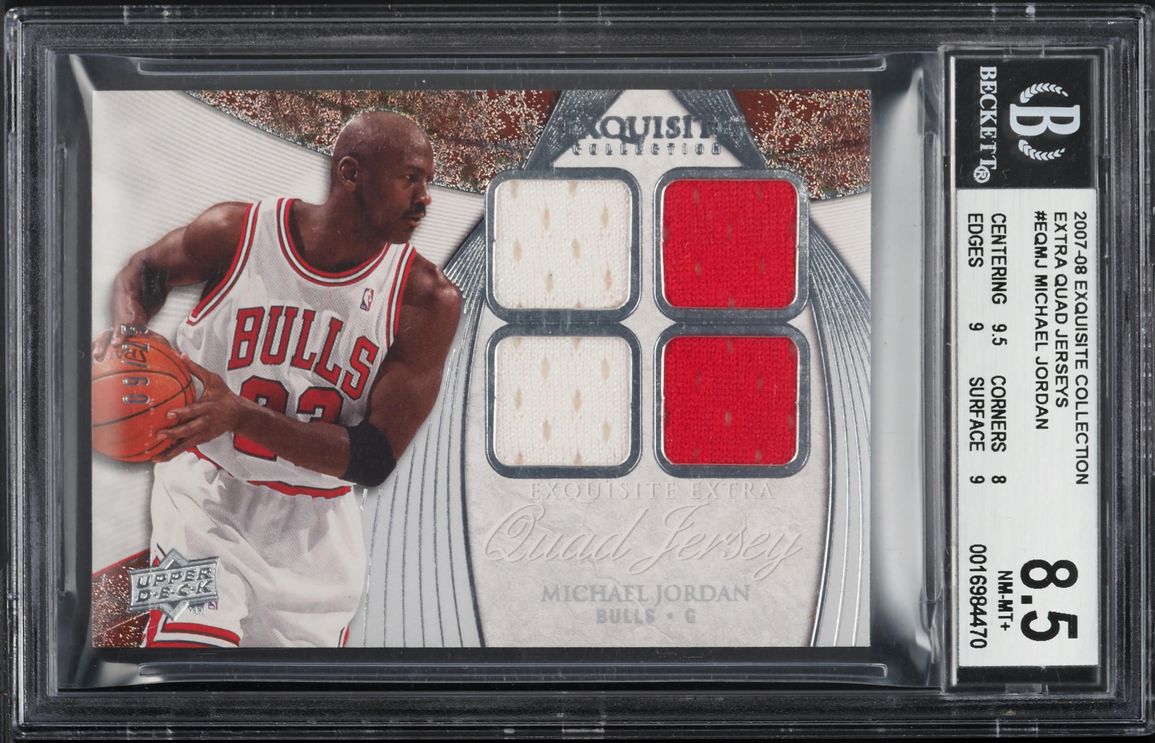 2007 Exquisite Collection Extra Michael Jordan QUAD PATCH /25 BGS 8.5 ...