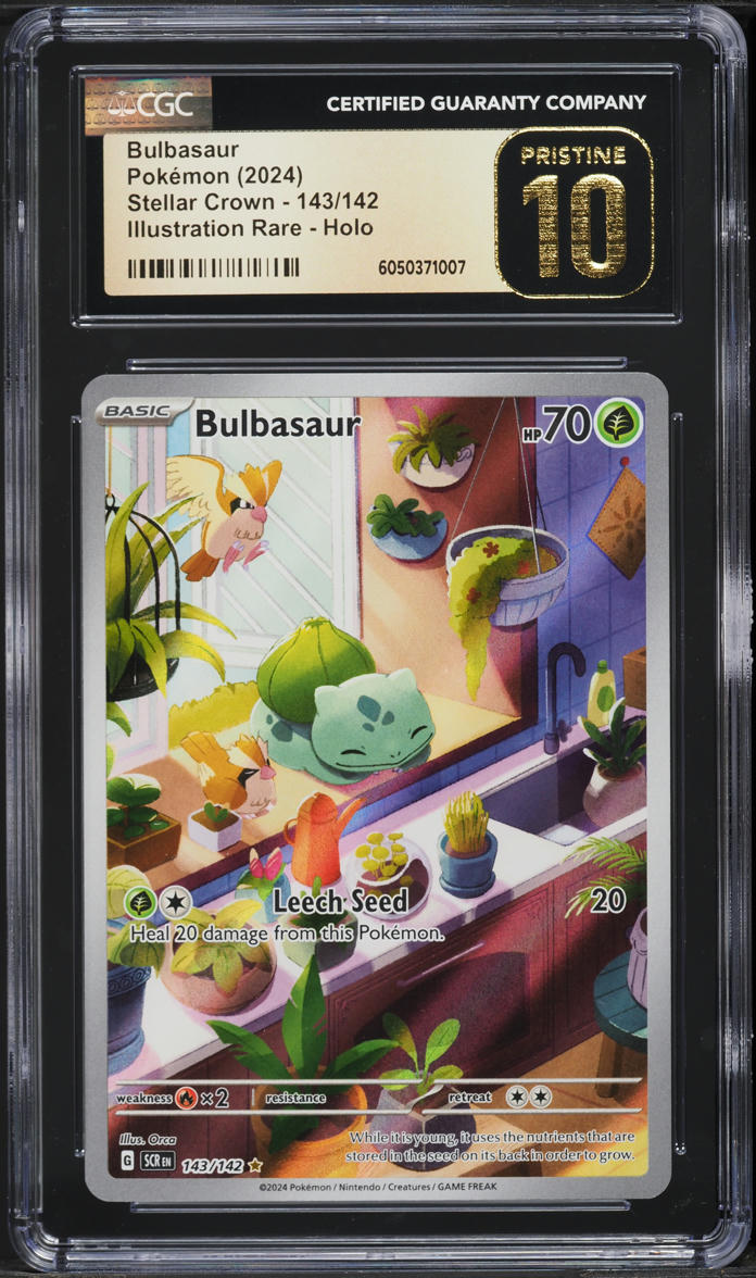 2024 Pokemon Scarlet & Violet Stellar Crown IR Bulbasaur #143 CGC 10 PRISTINE on Fanatics Collect