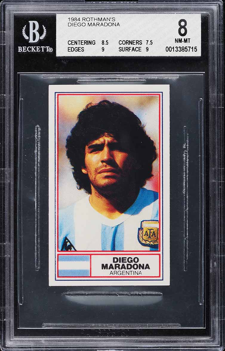 1984 Rothman's Football International Stars Diego Maradona BGS 8 NM-MT ...