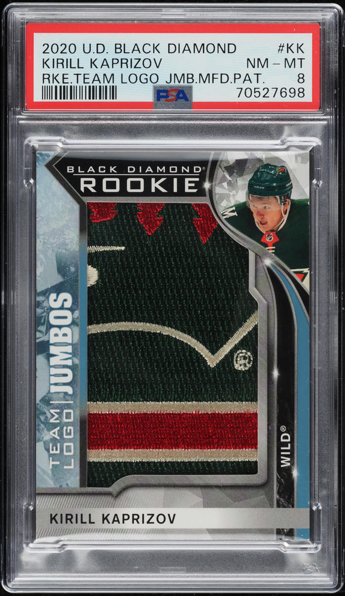 2020 Black Diamond Logo Jumbo Manufactured Kirill Kaprizov ROOKIE PATCH ...