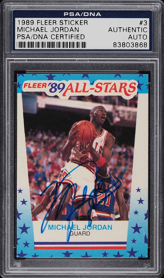 1989 Fleer Sticker Michael Jordan AUTO #3 PSA AUTH on Fanatics Collect
