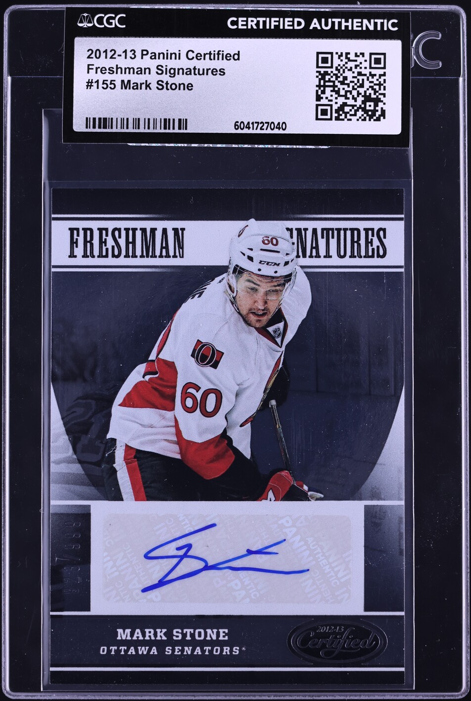 2012 Panini Certified Freshman Mark Stone ROOKIE AUTO /999 #155 CGC ...