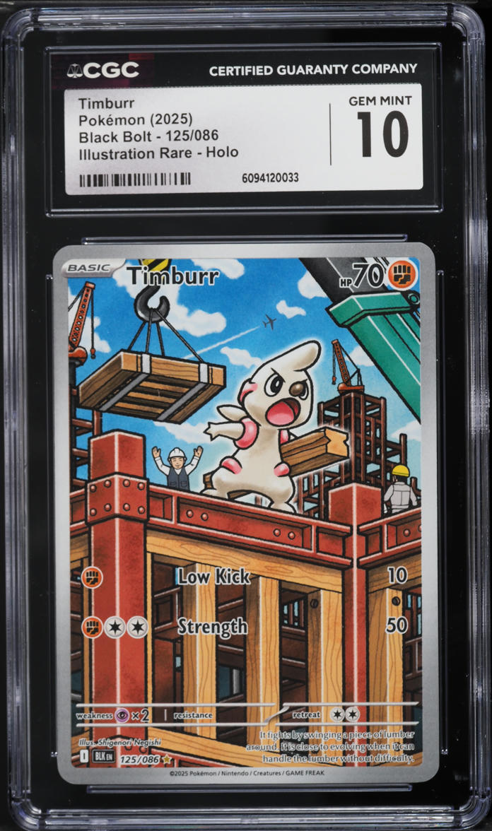 2025 Pokemon Scarlet & Violet Black Bolt IR Timburr #125 CGC 10 GEM ...
