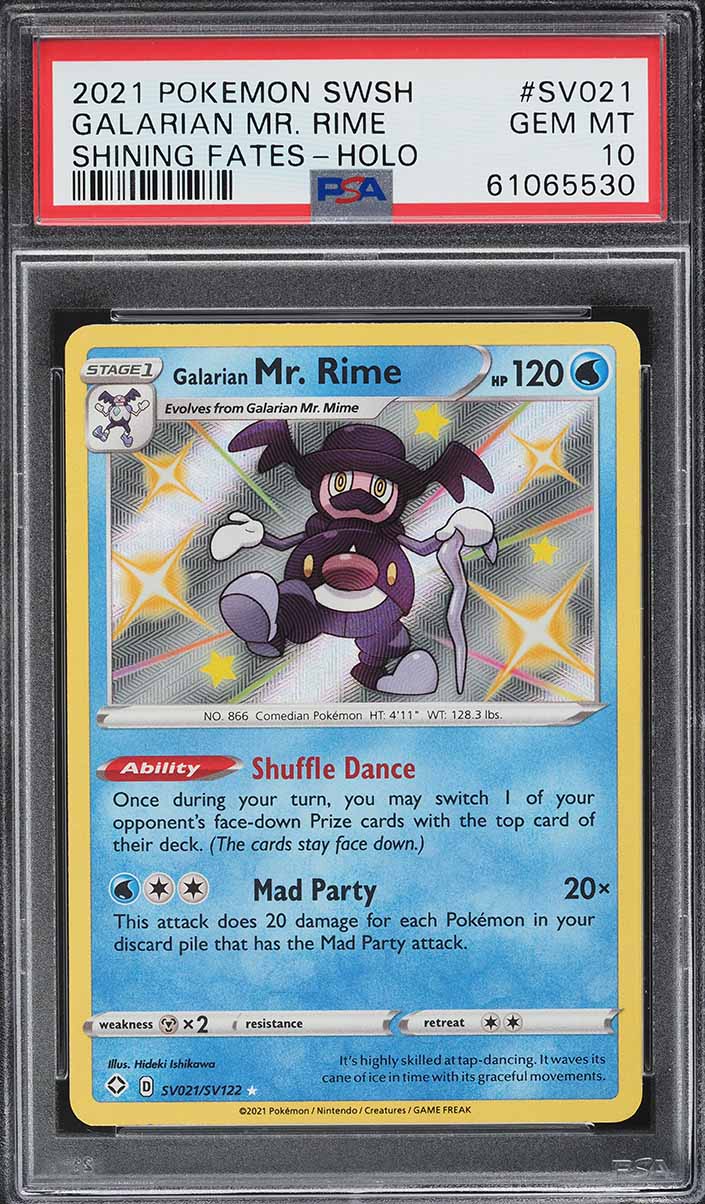 2021 Pokemon Sword & Shield Shining Fates Shiny Galarian Mr. Rime #SV21 ...
