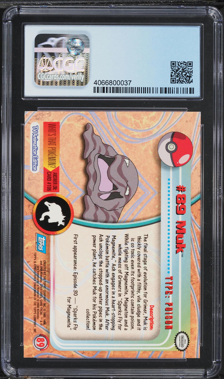 2000 Topps Pokemon Series 2 Muk #89 CGC 10 PERFECT on Fanatics Collect