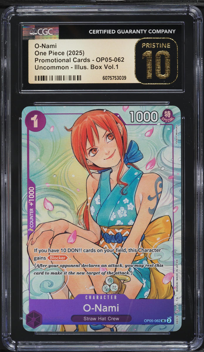 2025 One Piece Promo Illustration Box Vol. 1 O-Nami #OP05-062 CGC 10 PRISTINE on Fanatics Collect