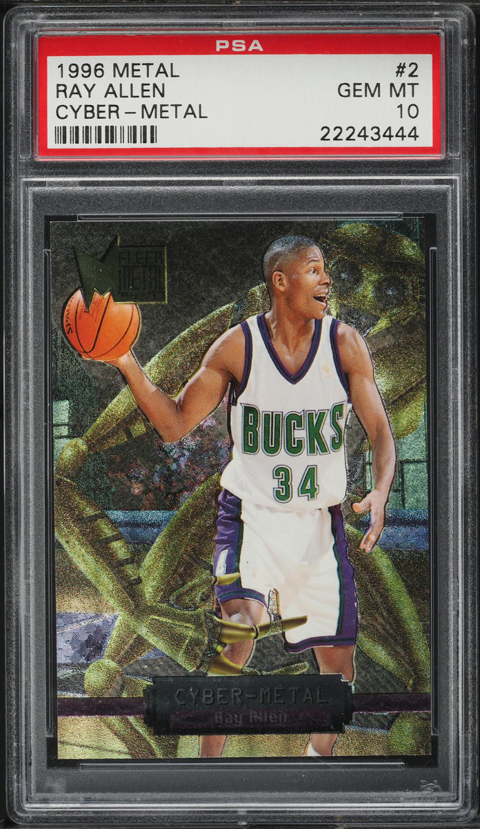 1996 Metal Cyber-Metal Ray Allen ROOKIE #2 PSA 10 GEM MINT on Fanatics ...