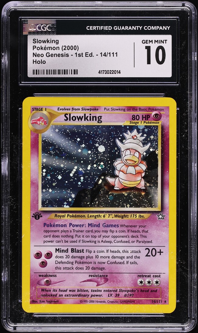 2000 Pokemon Neo Genesis 1st Edition Holo Slowking #14 CGC 9.5 GEM MINT ...