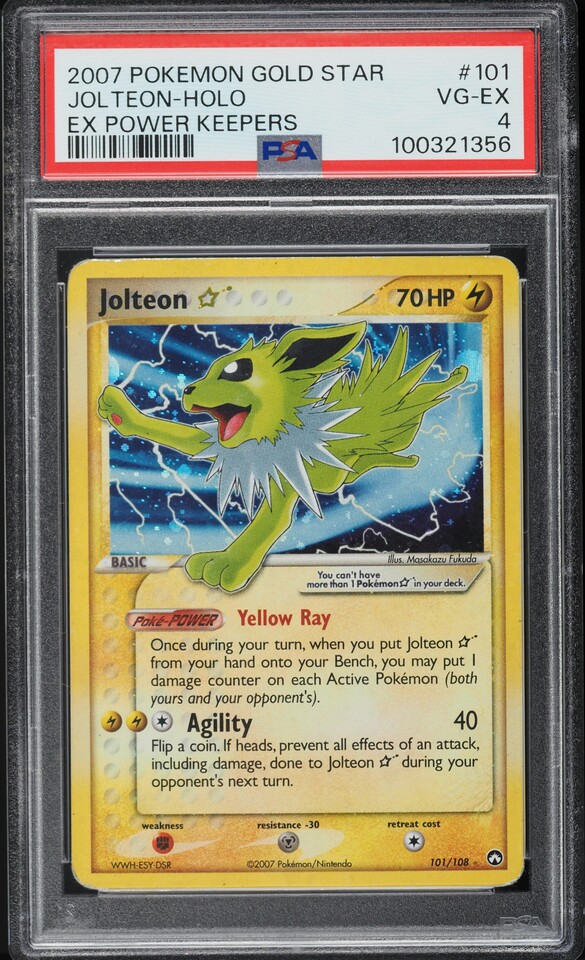 2007 Pokemon EX Power Keepers Holo Jolteon Gold Star #101 PSA 4 VGEX on Fanatics Collect