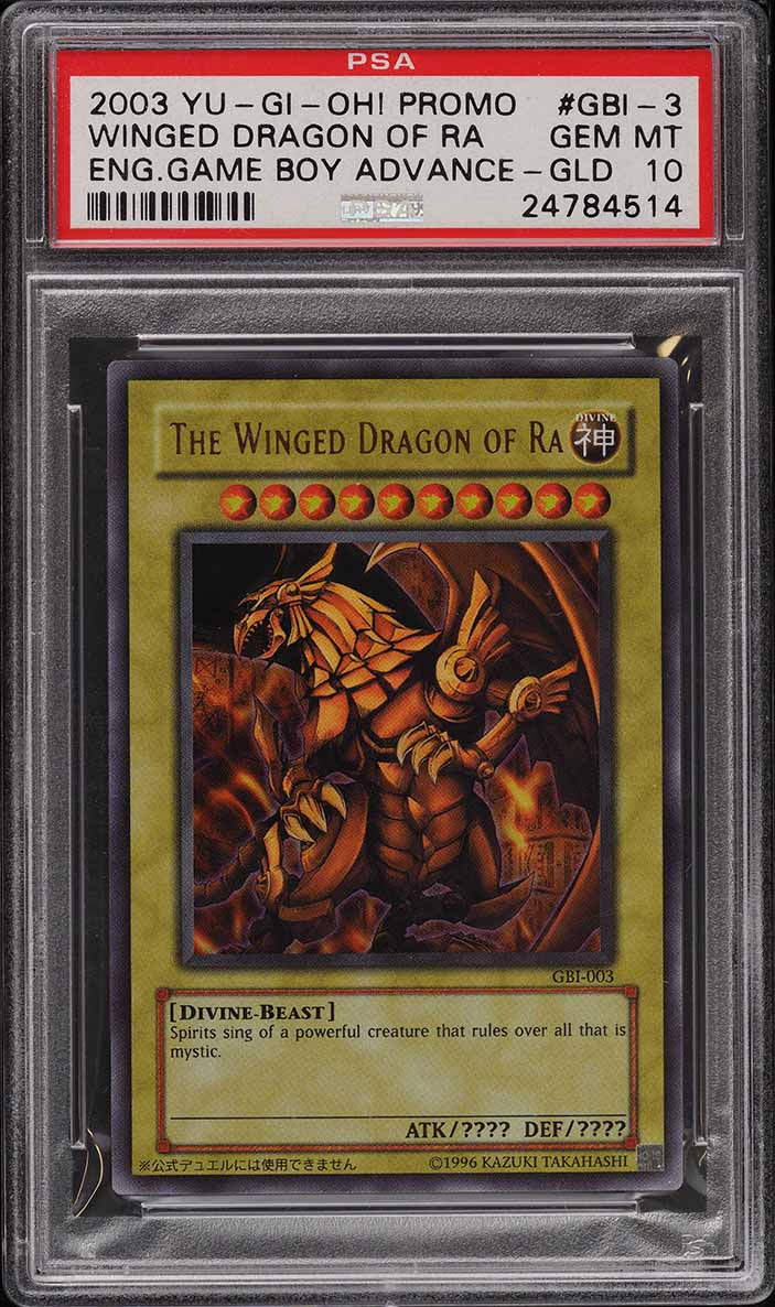 2003 Yu-Gi-Oh! Game Boy Advance Gold Winged Dragon Of Ra #GBI-003 PSA 10 on Fanatics Collect