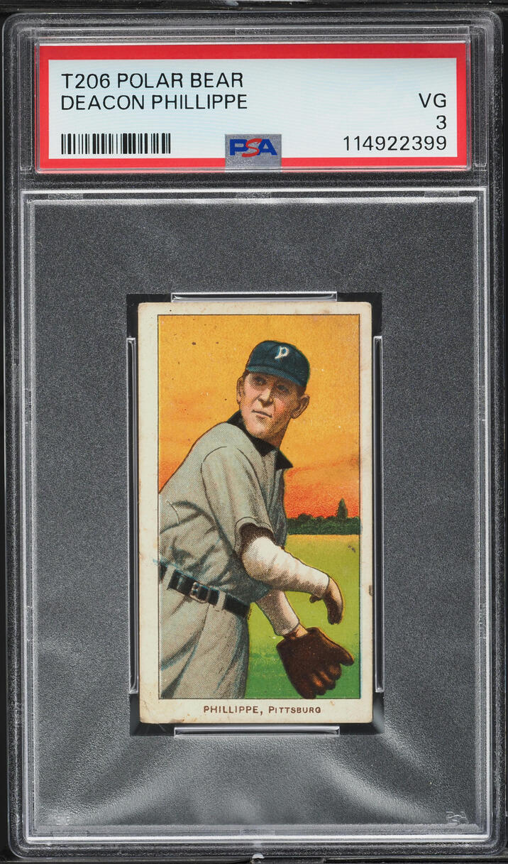 1909-11 T206 Deacon Phillippe POLAR BEAR PSA 3 VG on Fanatics Collect