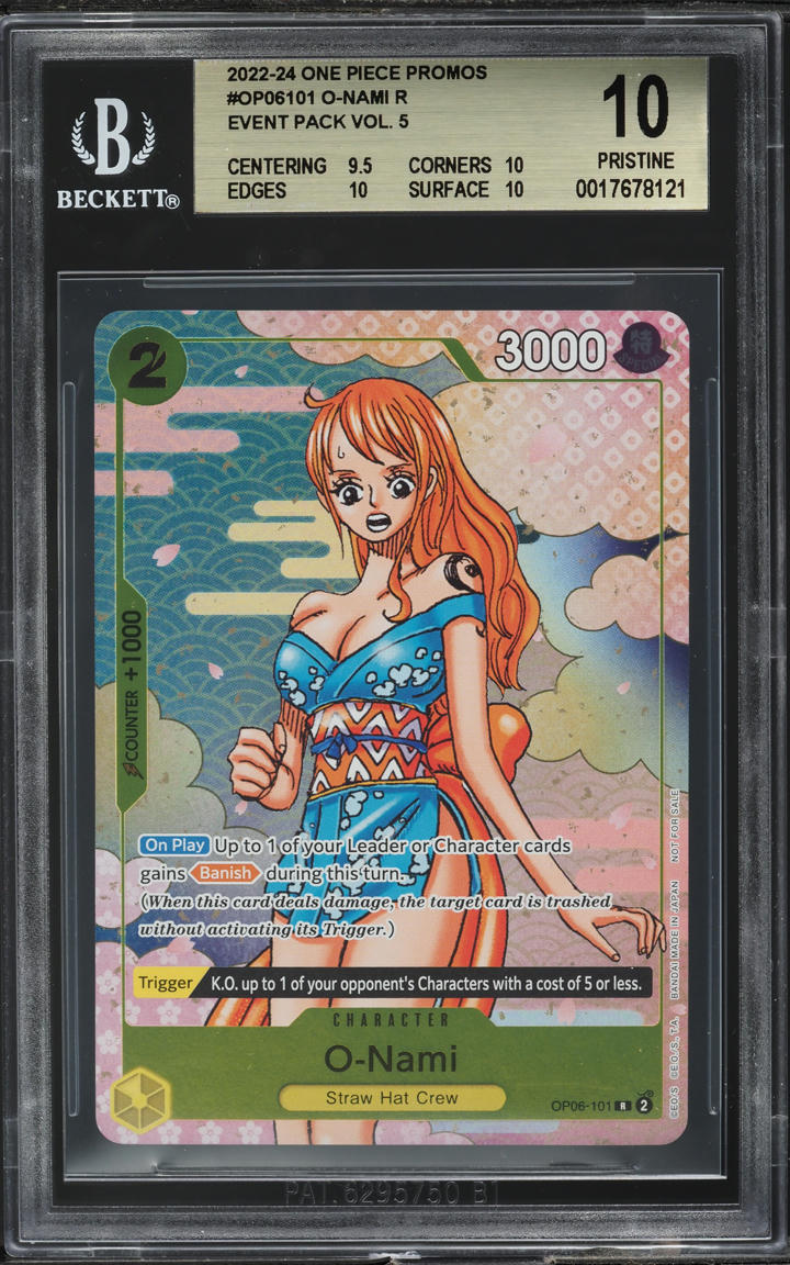 2022 One Piece Promo Event Pack Vol. 5 O-Nami #OP06-101 BGS 10 PRISTINE on Fanatics Collect