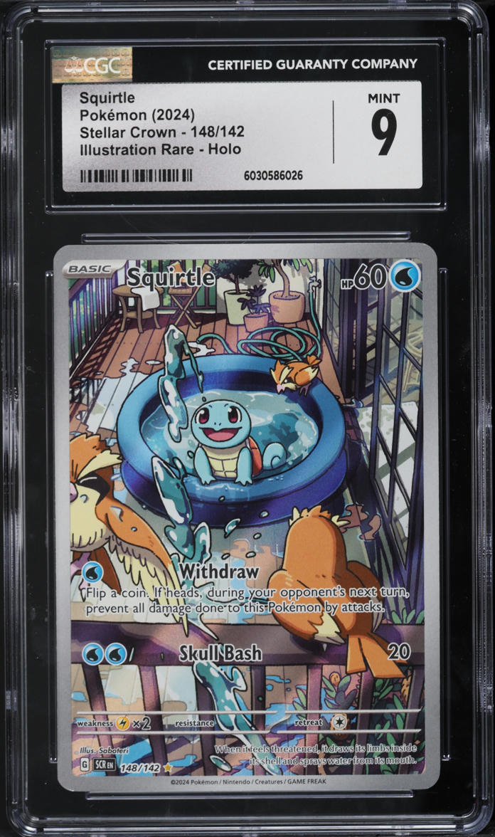 2024 Pokemon Scarlet & Violet Stellar Crown IR Squirtle #148 CGC 9 MINT on Fanatics Collect