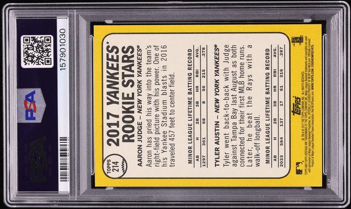 2017 Topps Heritage Chrome Purple Refractor Tyler Austin Aaron Judge ...