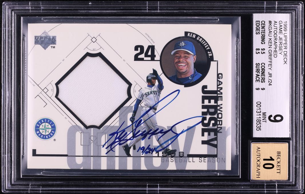 1999 Upper Deck Game Jersey Ken Griffey Jr. PATCH AUTO /24 #KG-S BGS 9 ...