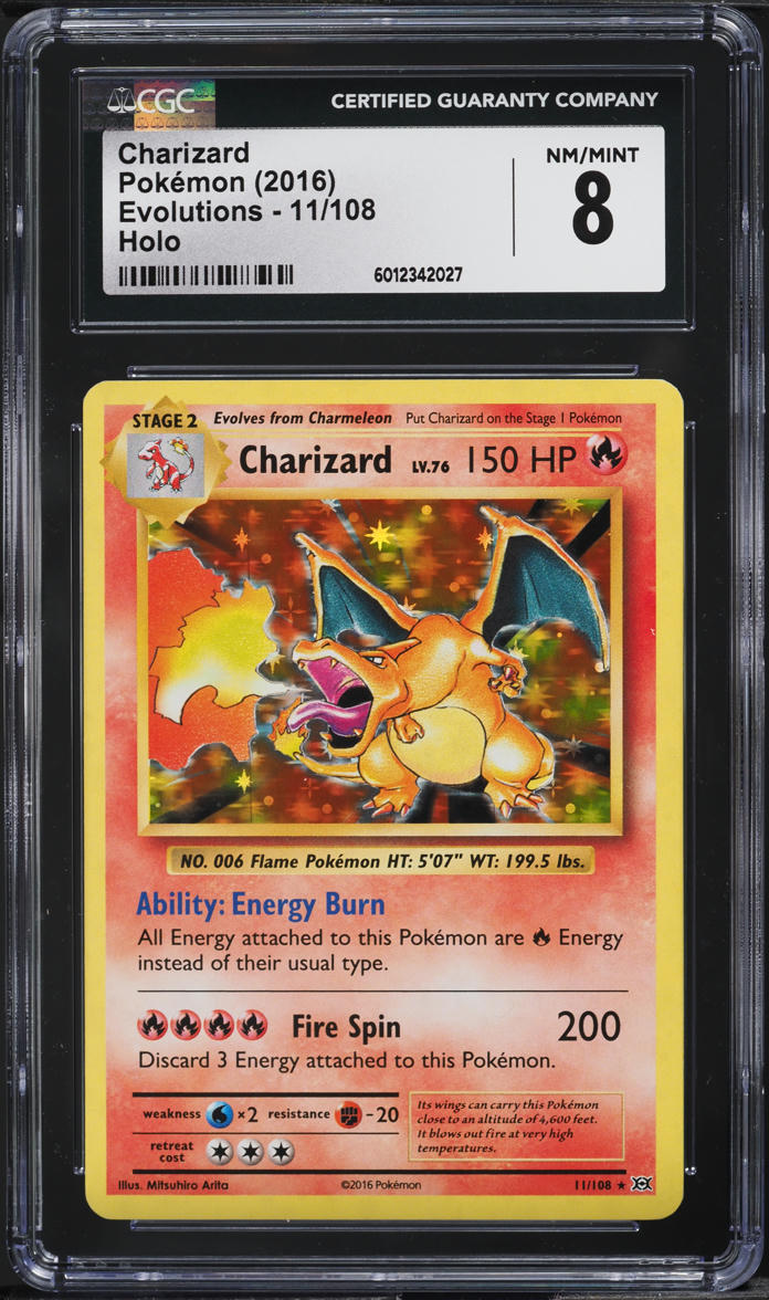 2016 Pokemon XY Evolutions Holo Charizard #11 CGC 8 NM-MT on Fanatics ...