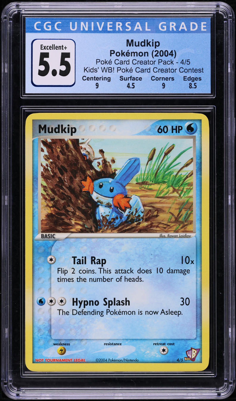 2004 Pokemon Kids WB Poke Card Creator Contest Mudkip #4 CGC 5.5 EX+ on ...