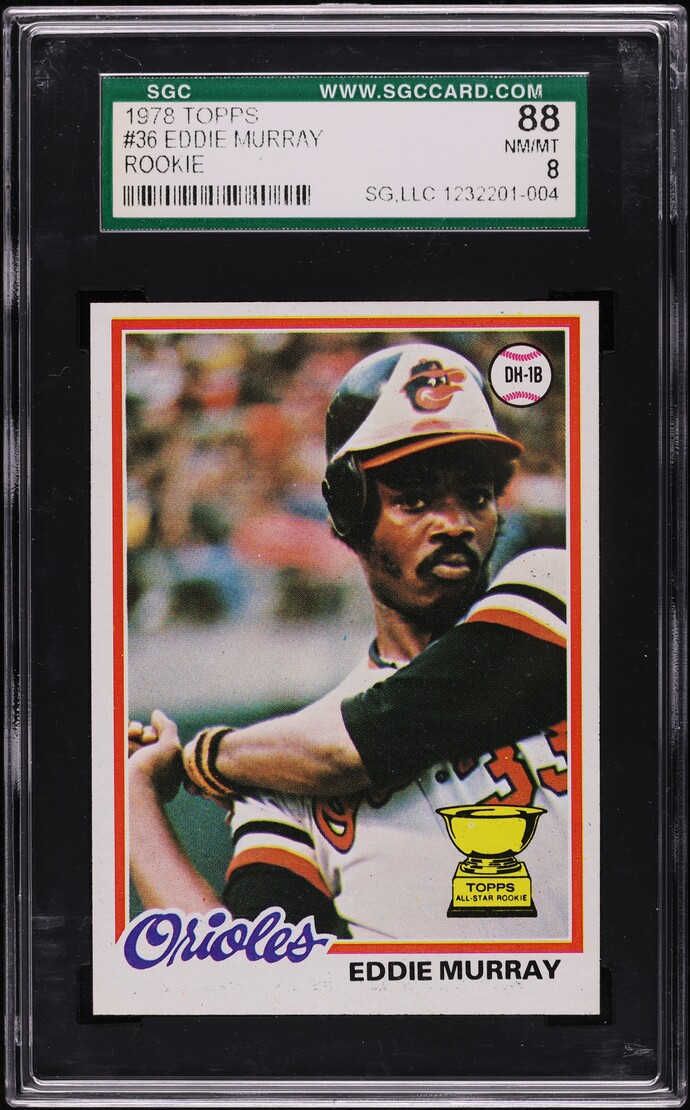 1978 Topps Eddie Murray ROOKIE #36 SGC 8 NM-MT on Fanatics Collect