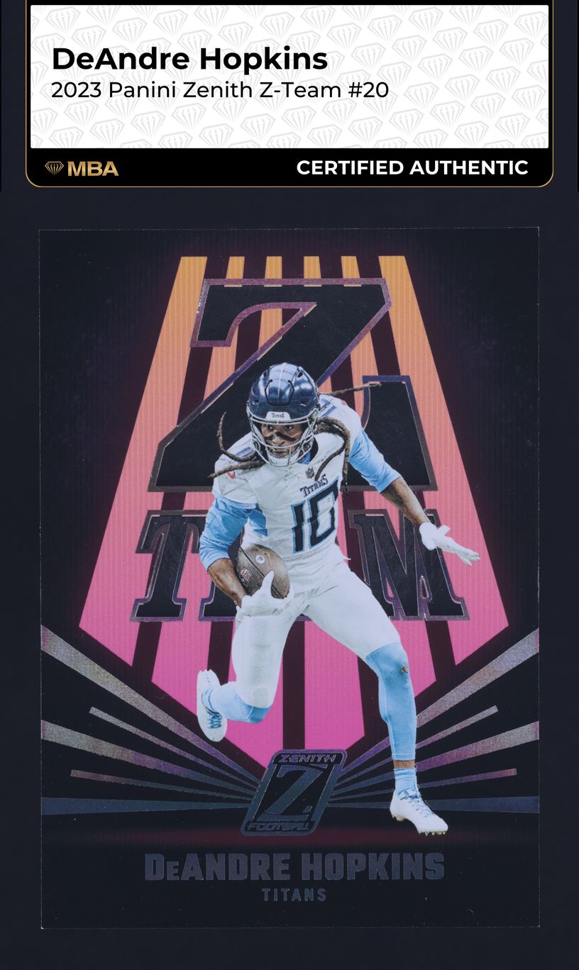 2023 Panini Zenith Z-Team DeAndre Hopkins #20 MBA AUTH on Fanatics Collect