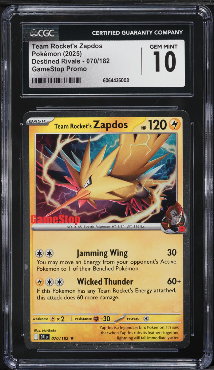 2025 Pokemon SV Destined Rivals GameStop Promo Team Rocket's Zapdos #70 ...