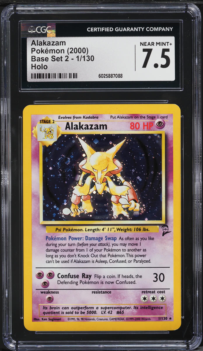 2000 Pokemon Base Set 2 Holo Alakazam #1 CGC 7.5 NRMT+ on Fanatics Collect