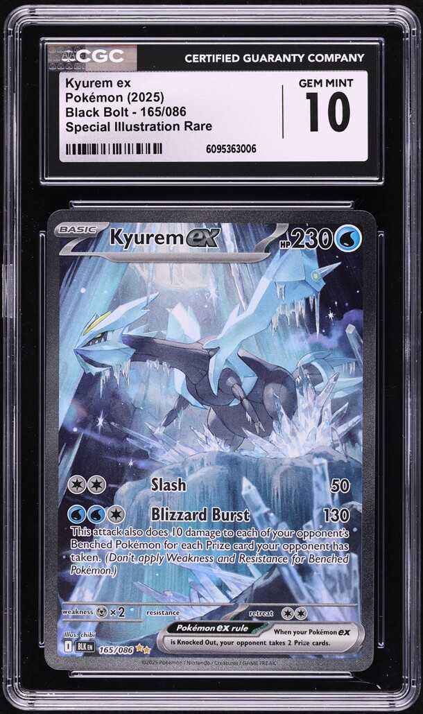2025 Pokemon Scarlet & Violet Black Bolt SIR Kyurem ex #165 CGC 10 GEM ...