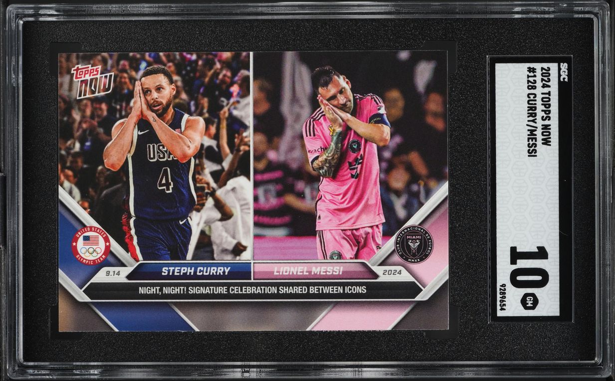 2024 Topps Now Stephen Curry Lionel Messi #128 SGC 10 GEM MINT on ...