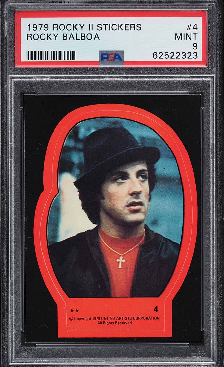 1979 Topps Rocky II Stickers Rocky Balboa #4 PSA 9 MINT on Fanatics Collect