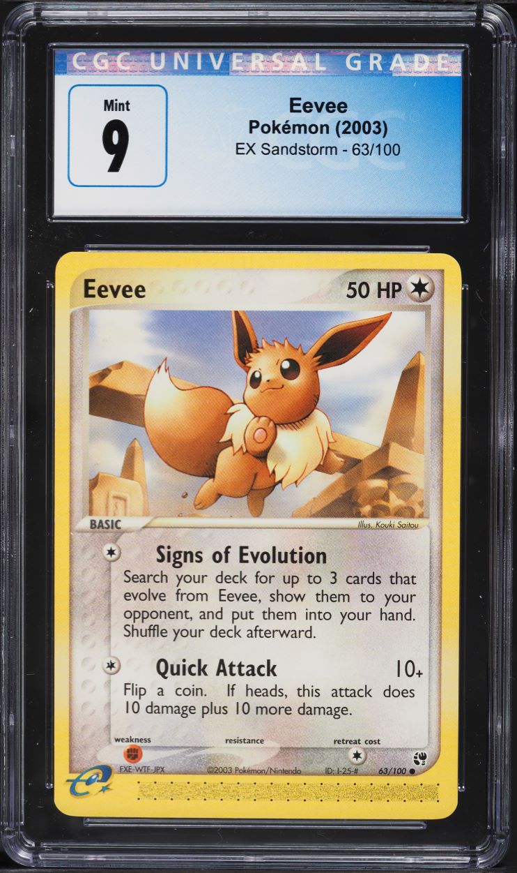 2003 Pokemon EX Sandstorm Eevee #63 CGC 9 MINT on Fanatics Collect