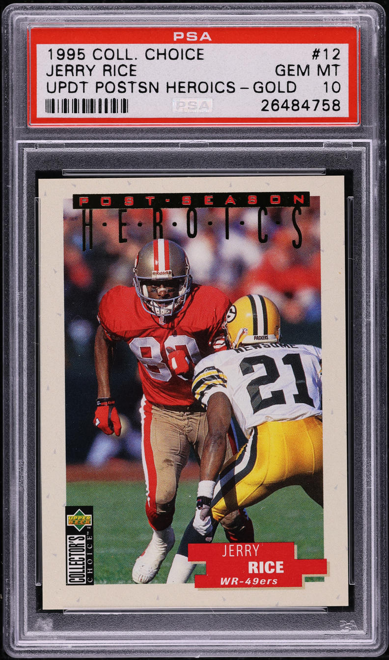 1995 Collector's Choice Update Postseason Heroics Gold Jerry Rice #12 ...