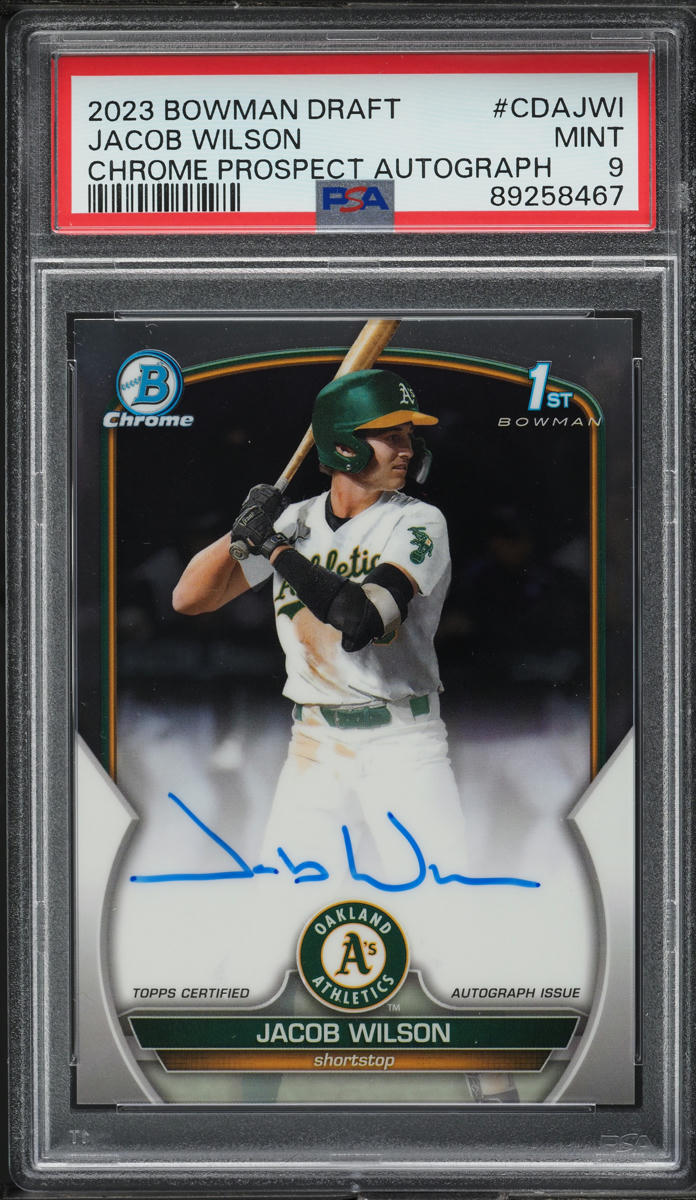 2023 Bowman Chrome Draft Jacob Wilson ROOKIE AUTO #CDA-JWI PSA 9 MINT ...