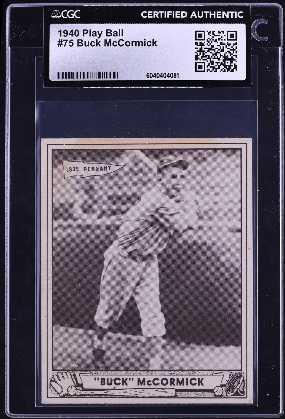 1940 Play Ball Buck McCormick #75 CGC AUTH on Fanatics Collect