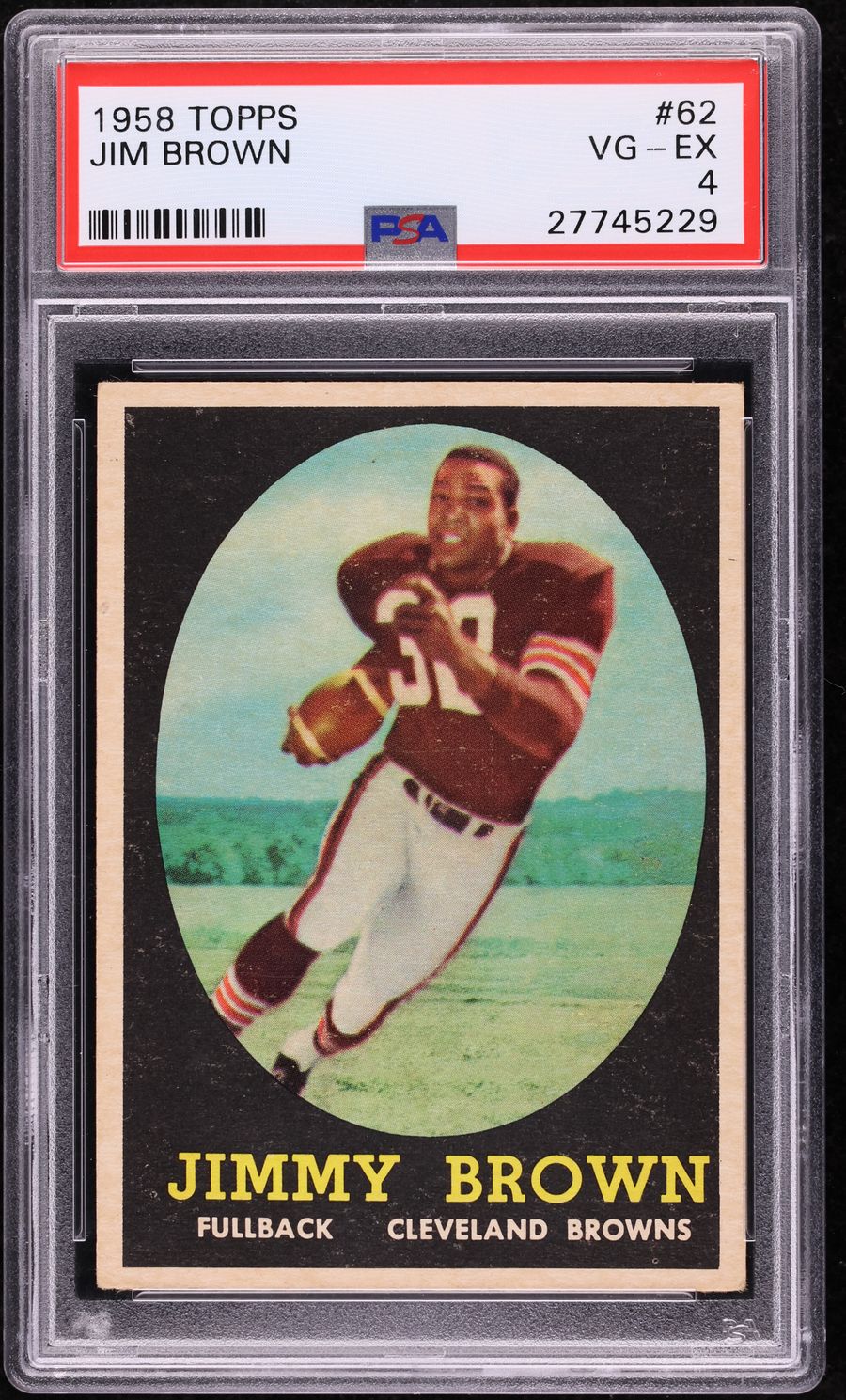 1958 Topps Football Jim Brown ROOKIE #62 PSA 4 VGEX on Fanatics Collect