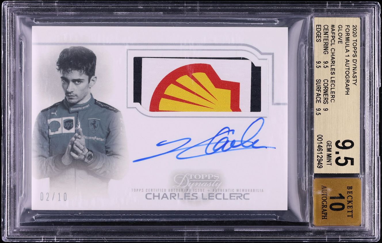 2020 Topps Dynasty Formula 1 F1 Charles Leclerc PATCH AUTO /10 BGS 9.5 ...