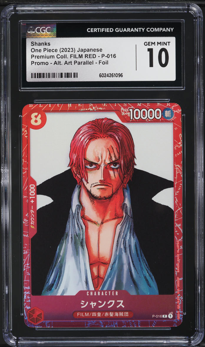 2023 One Piece Japanese Premium FILM RED Alt Parallel Foil Shanks #P-016 CGC 10 on Fanatics Collect