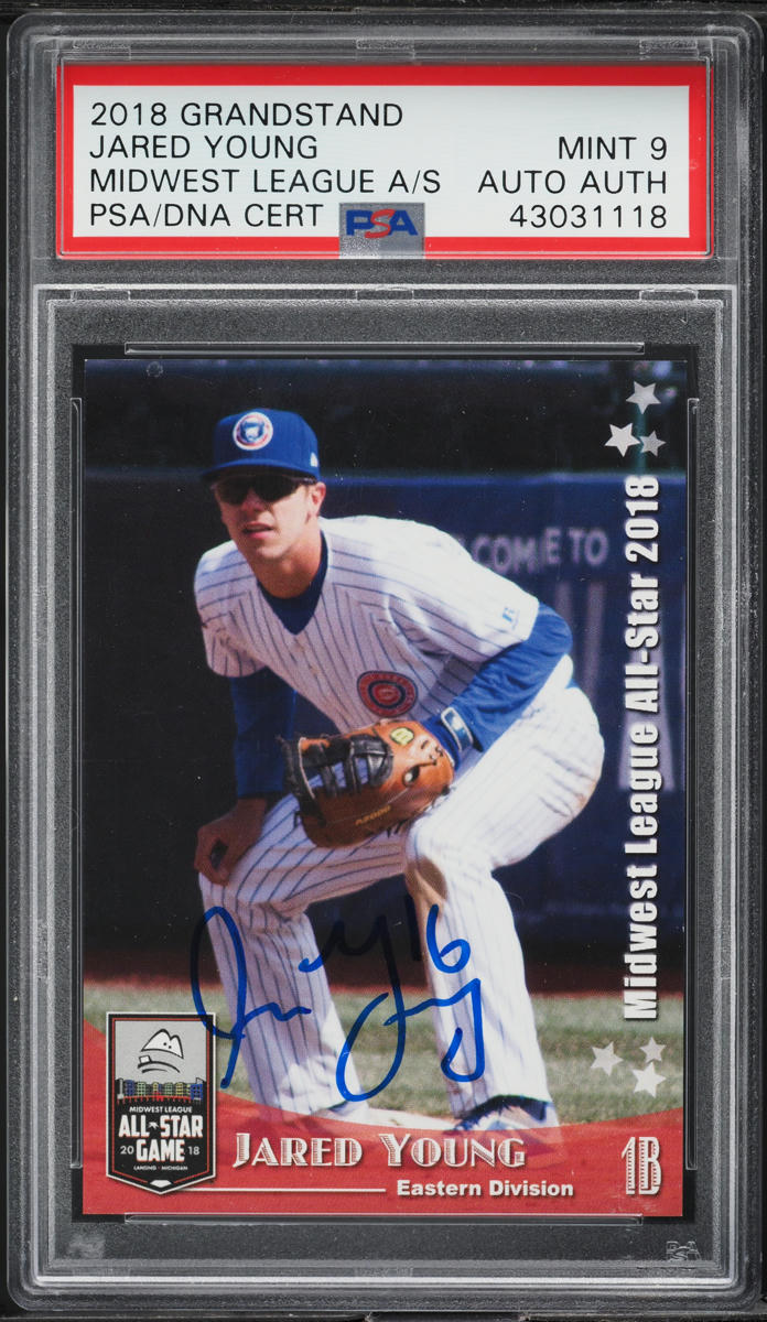 2018 Grandstand Midwest League All-Stars Jared Young PROSPECT AUTO PSA ...