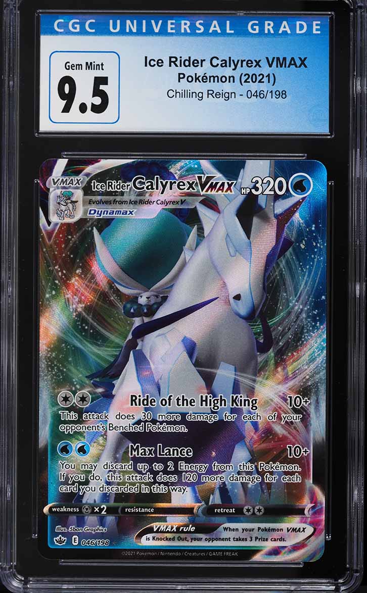 2021 Pokemon SWSH Chilling Reign Full Art Ice Rider Calyrex VMAX #46 ...