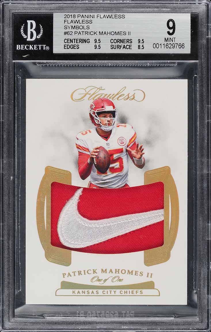2018 Panini Flawless Symbols Patrick Mahomes II NIKE SWOOSH PATCH 1/1 ...