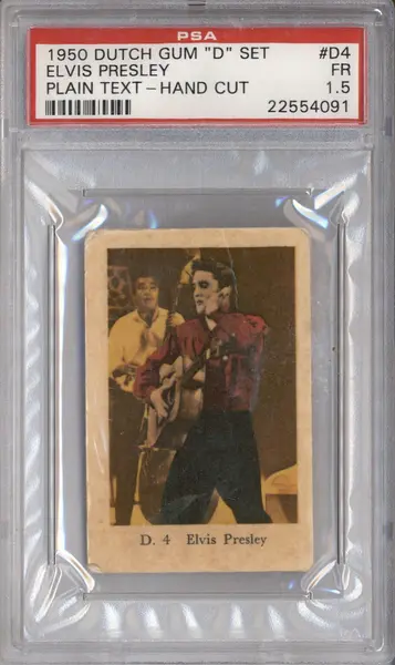 1950 Dutch Gum D Set Plain Text Hand Cut #D4 Elvis Presley PSA 1.5 on ...