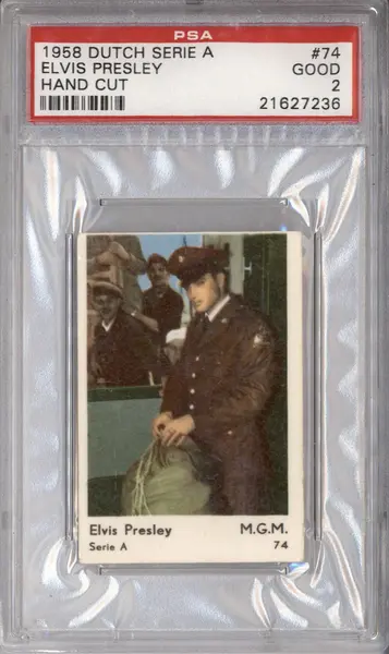 1958 Dutch Serie A Hand Cut #74 Elvis Presley PSA 2 on Fanatics Collect