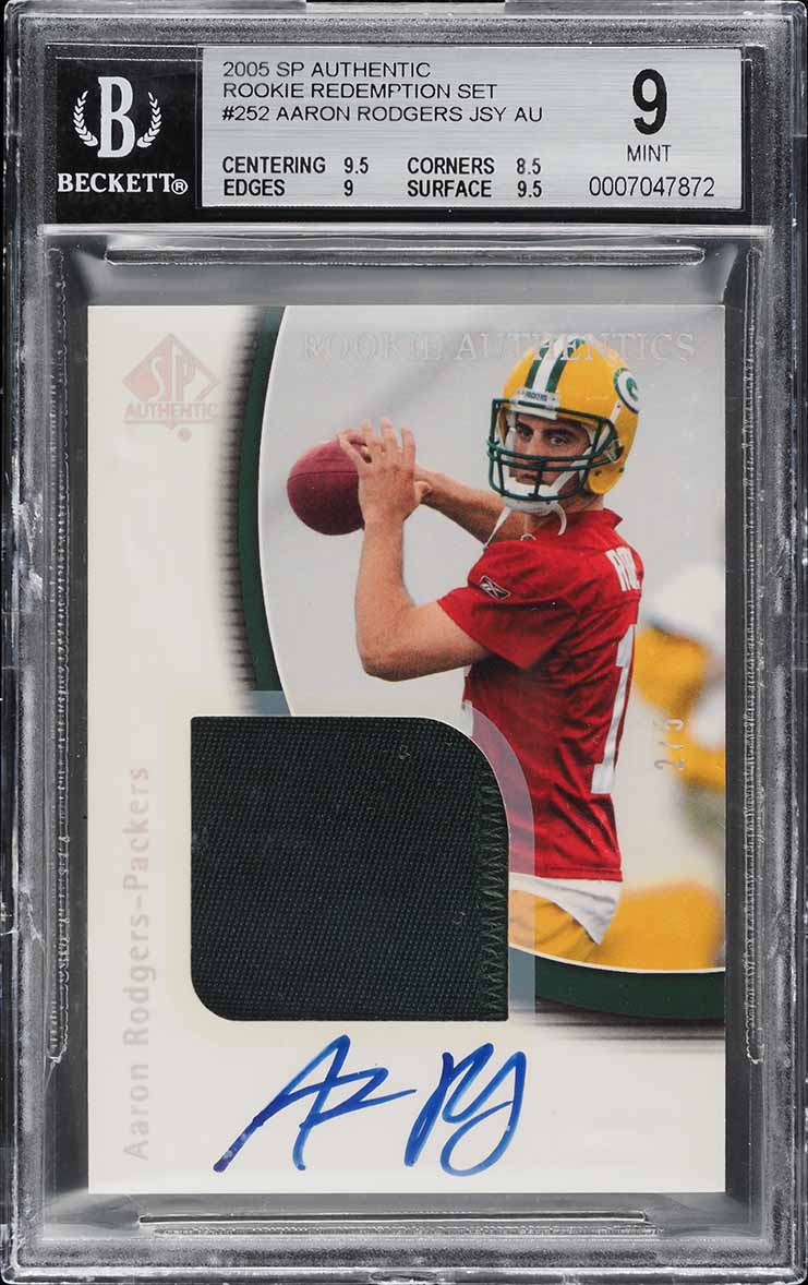 2005 SP Authentic Redemption Aaron Rodgers ROOKIE PATCH AUTO /5 #252 ...